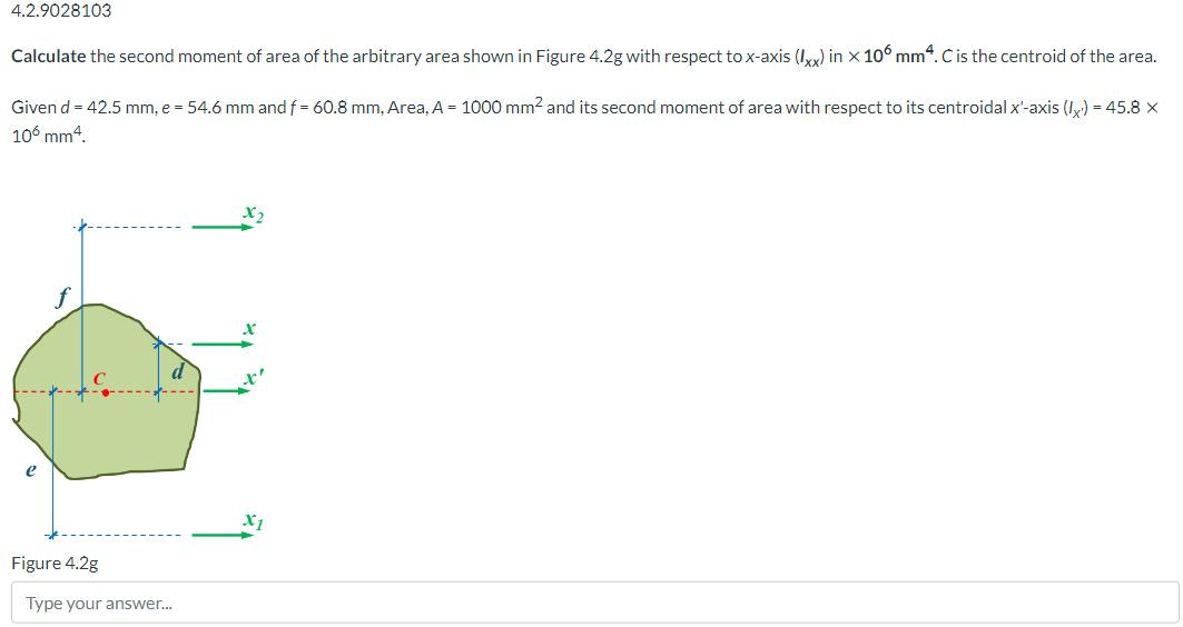 Solved 4.2.9028103 Calculate the second moment of area of | Chegg.com