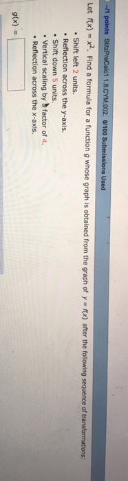 Solved Let f(x) = x^2. Find a formula for a function g whose | Chegg.com