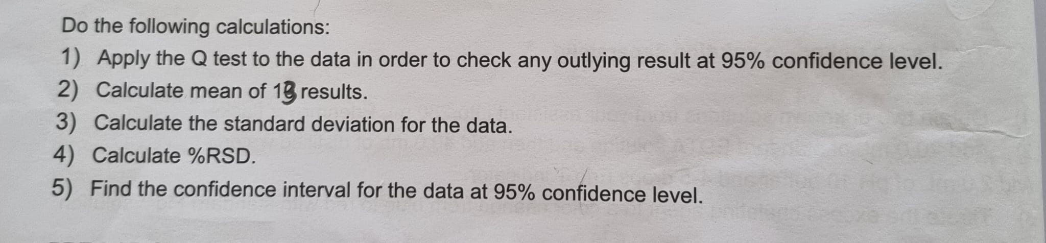 Solved Do the following calculations: 1) Apply the Q test to | Chegg.com