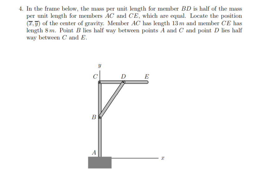 Solved 4. In the frame below, the mass per unit length for | Chegg.com