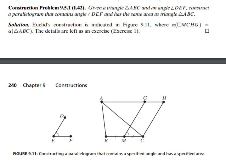 Solved Construction Problem 9.5.1 (1.42). Given a triangle | Chegg.com