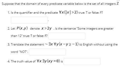 Solved Z Suppose that the domain of every predicate variable | Chegg.com
