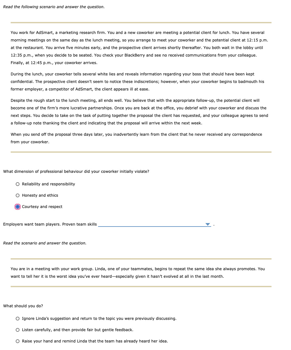 Solved Read the following scenario and answer the question. | Chegg.com