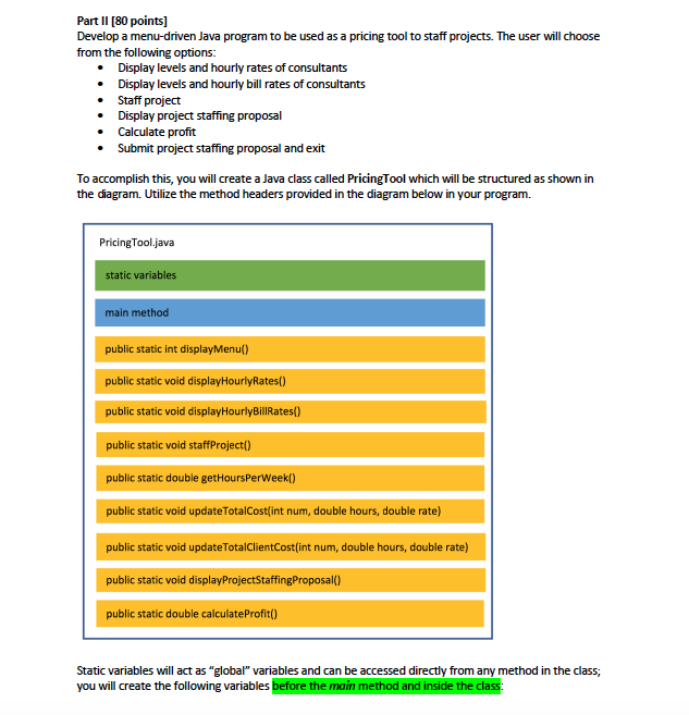 Solved Part Ii 80 Points Develop A Menu Driven Java