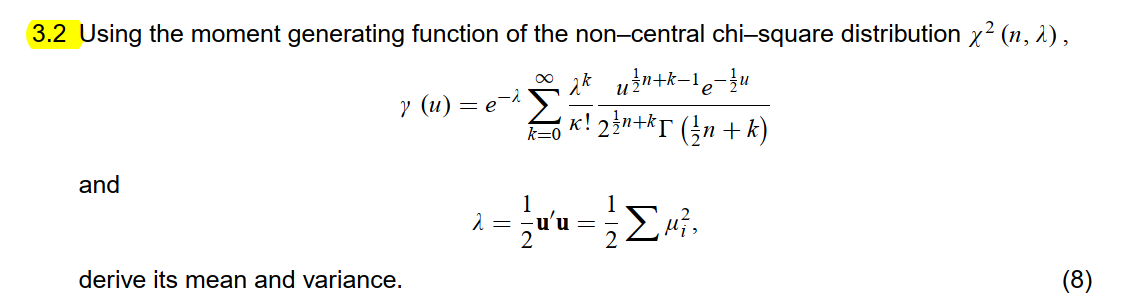 Solved 3.2 Using the moment generating function of the | Chegg.com