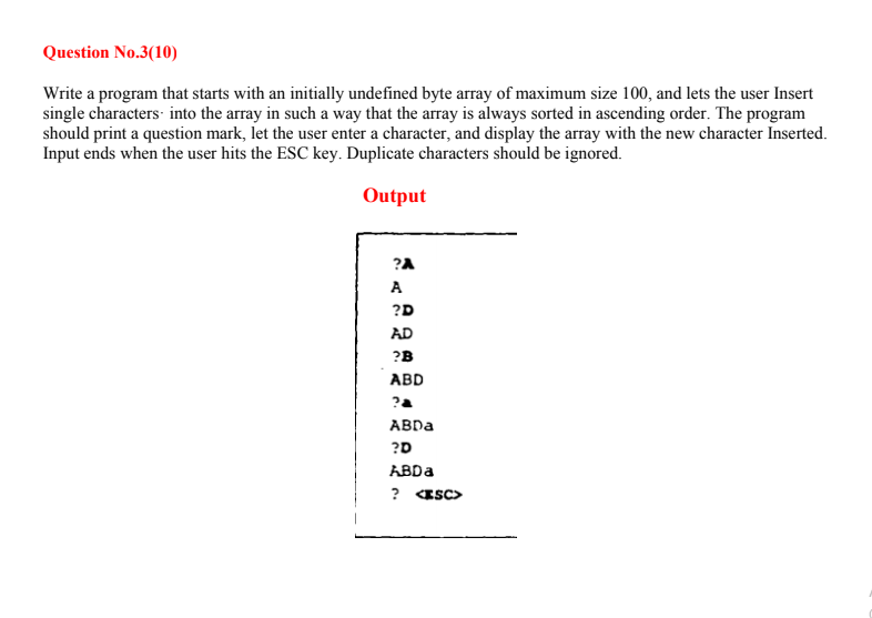 Solved NEED AN ASSEMBLY 8086 CODE FROR THE PROBLEM IF THE | Chegg.com