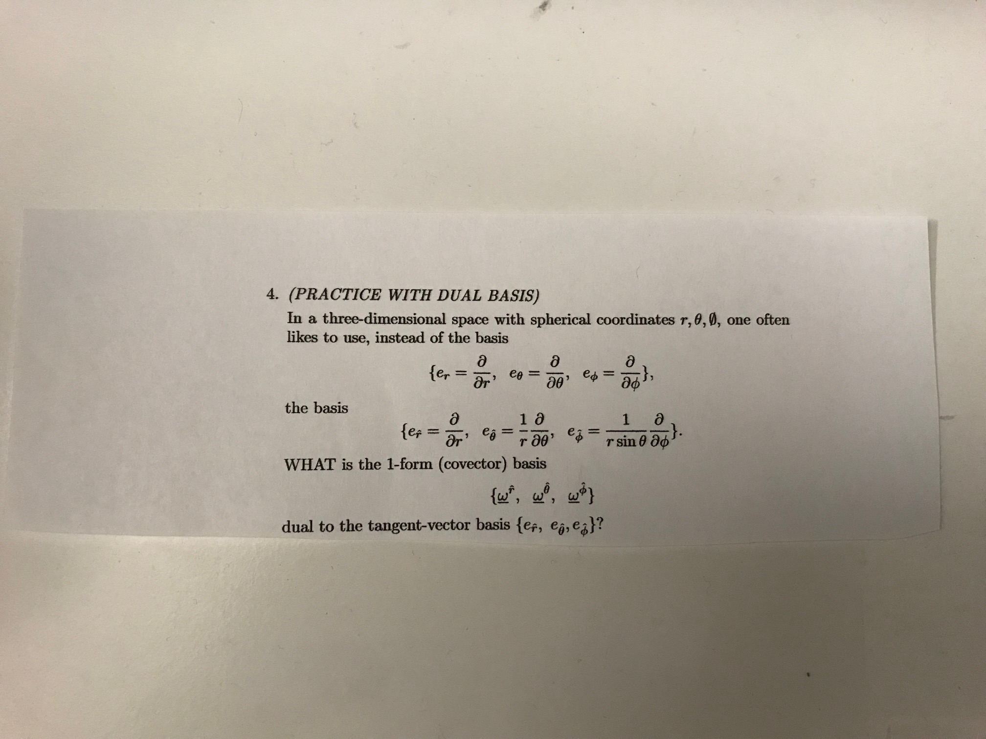 Solved eo = 4. (PRACTICE WITH DUAL BASIS) In a | Chegg.com