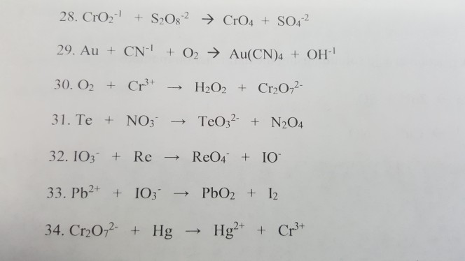 Solved Balance each redox reaction in basic solution using | Chegg.com