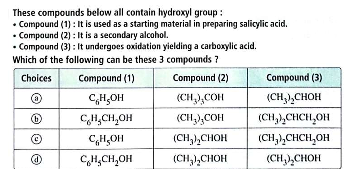 Solved These compounds below all contain hydroxyl group : - | Chegg.com