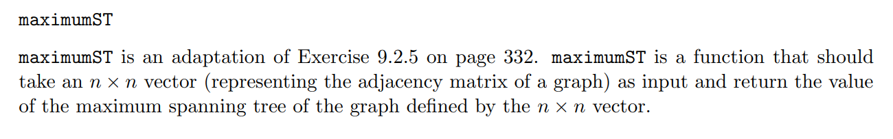 Solved maximumST maximumST is an adaptation of Exercise | Chegg.com