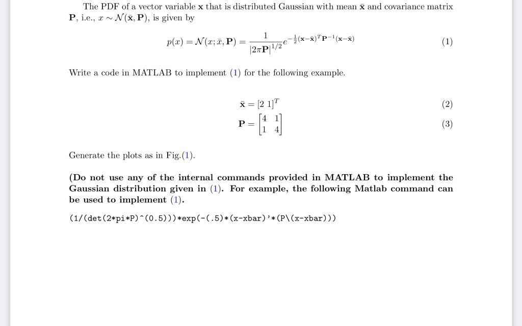 Solved The PDF of a vector variable x that is distributed | Chegg.com