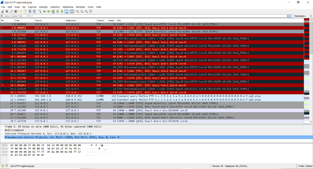 Solved a. Q2. Application Layer Based on the trace file | Chegg.com