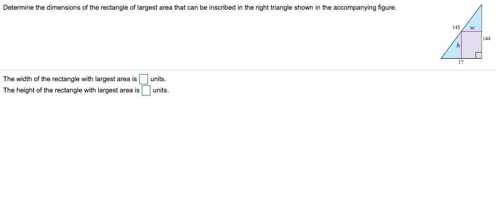 Solved Determine the dimensions of the rectangle of largest | Chegg.com