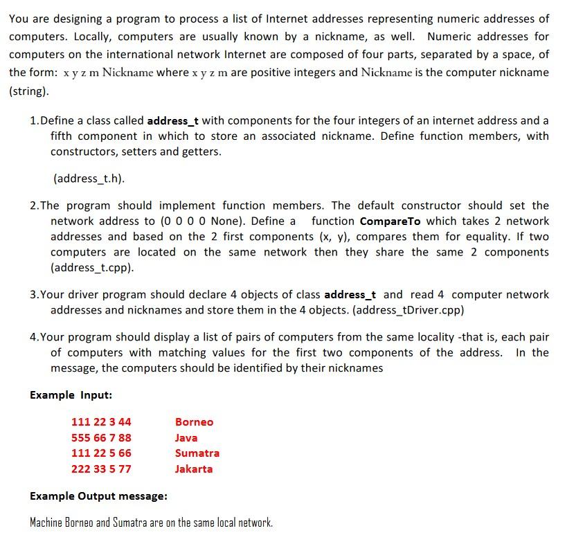Solved You are designing a program to process a list of | Chegg.com