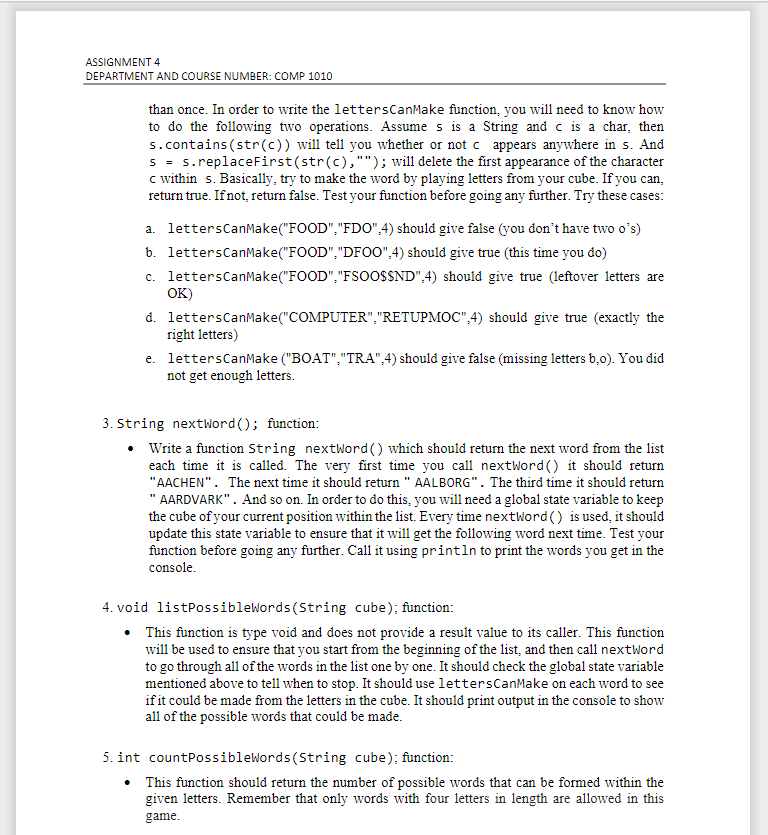 Solved i have a problem on this to create a boggle game with | Chegg.com