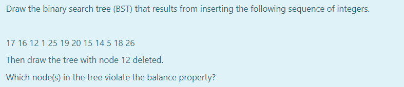 Solved Draw the binary search tree (BST) that results from | Chegg.com