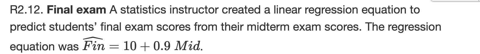 Solved R2.12. Final exam A statistics instructor created a | Chegg.com