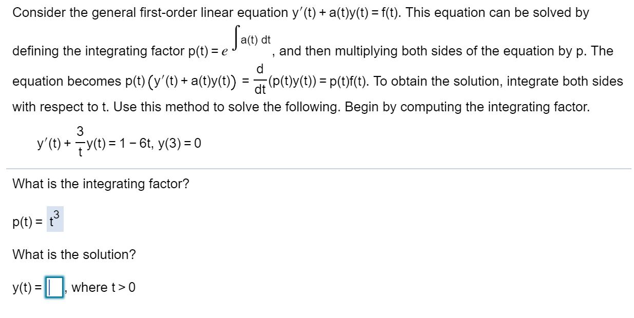Solved Consider the general first-order linear equation y' | Chegg.com
