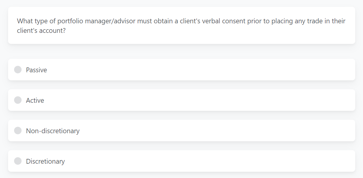 Solved What type of portfolio manager/advisor must obtain a | Chegg.com