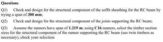 Solved Question: Design a formwork for an elevated concrete | Chegg.com