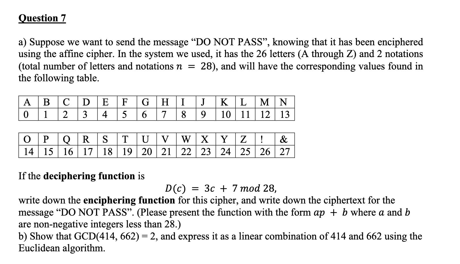 Solved Suppose we want to send the message “DO NOT PASS”, | Chegg.com