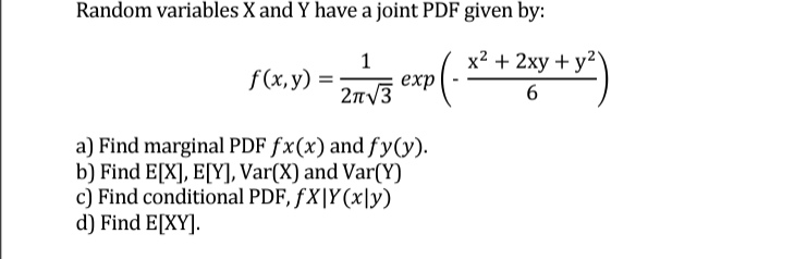Solved Random variables x ﻿and Y ﻿have a joint PDF ﻿given | Chegg.com