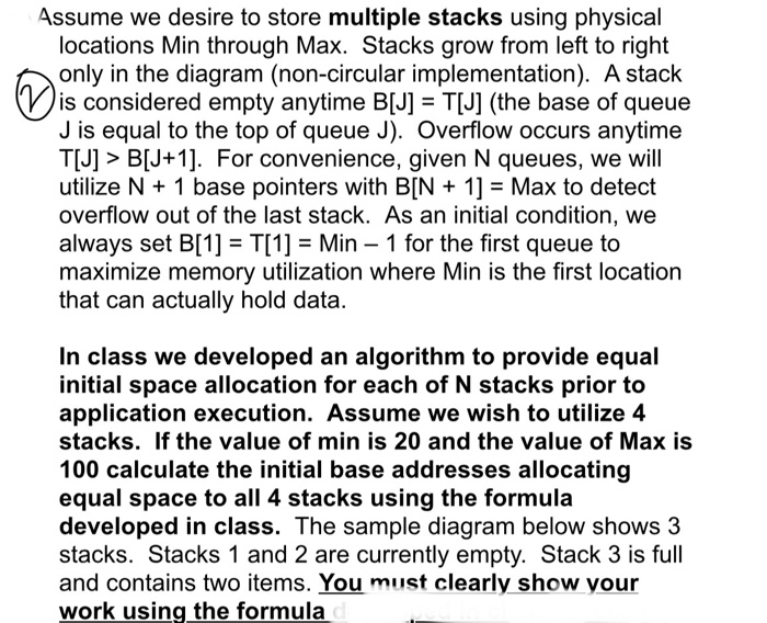 Assume we desire to store multiple stacks using | Chegg.com