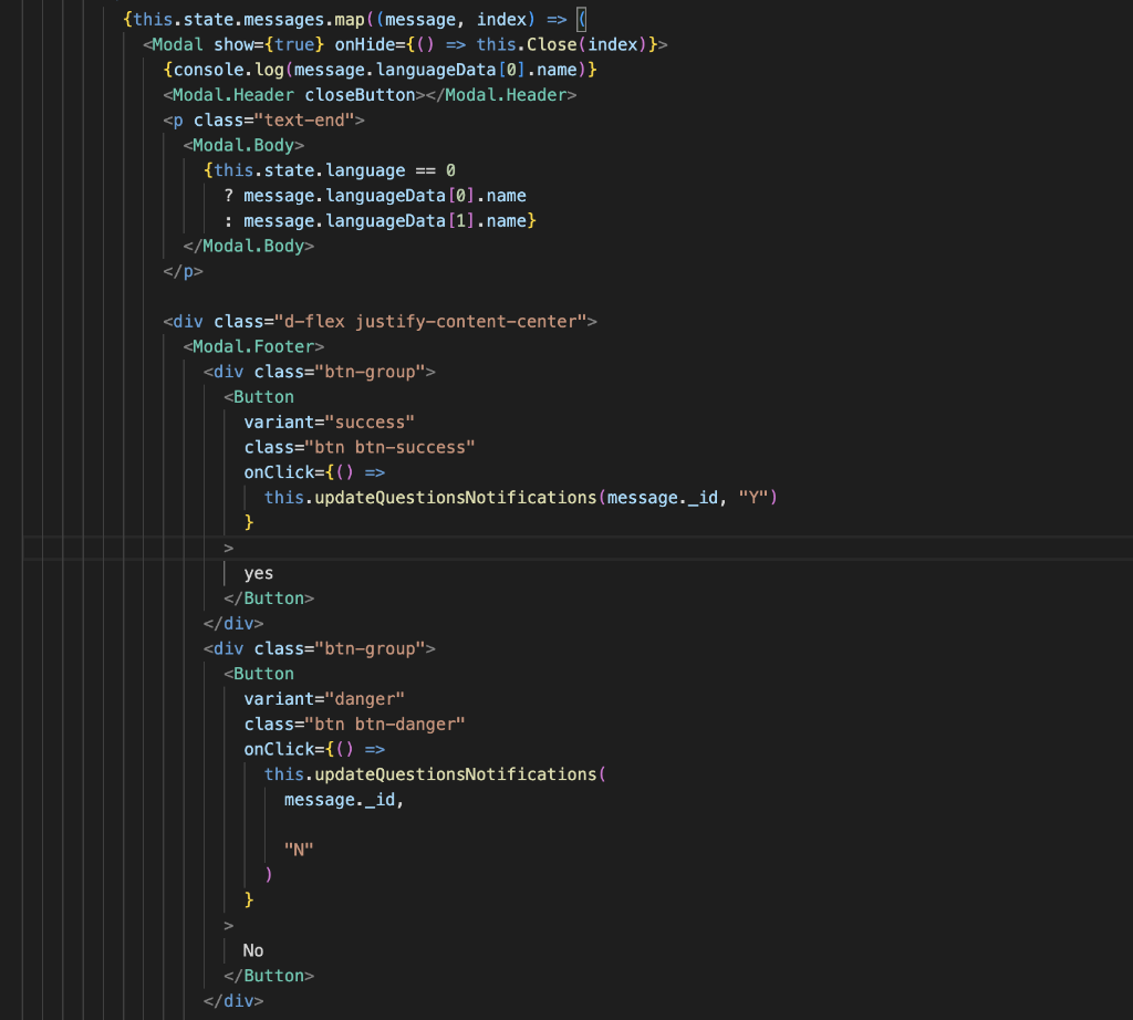 Solved my app using js and react,bootstrap ,and show multiy | Chegg.com