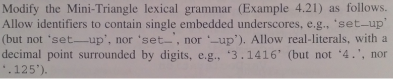 Solved Modify the Mini-Triangle lexical grammar (Example | Chegg.com
