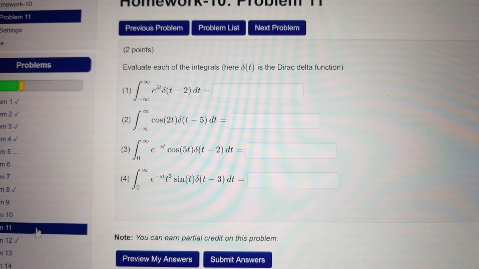 Solved numeWUIK-10. Puwen mework-10 Problem 11 Settings | Chegg.com