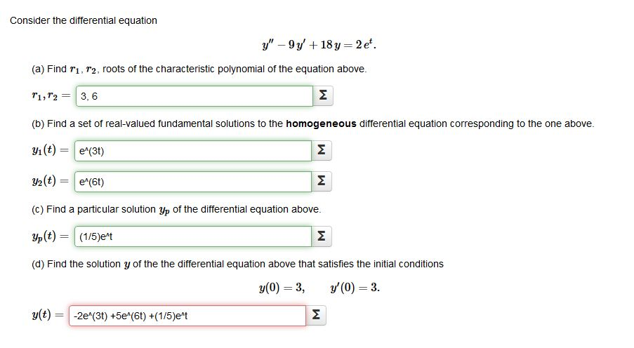 Solved Consider the differential equation y" - 9y' +18 | Chegg.com