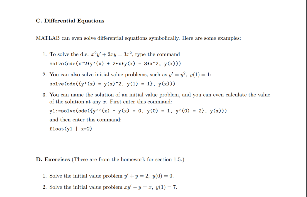 Solved MATH.2360 Engineering Differential Equations Some | Chegg.com
