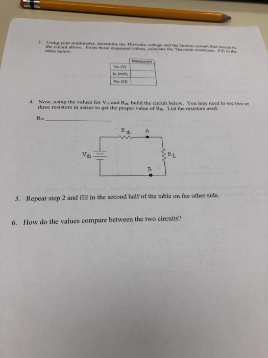 Solved Name EET 113 Lab 13 Purpose: Use Thevenin's theorem | Chegg.com