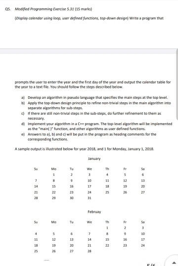 Solved 05 Modified Programming Exercise 5 31 15 Marks