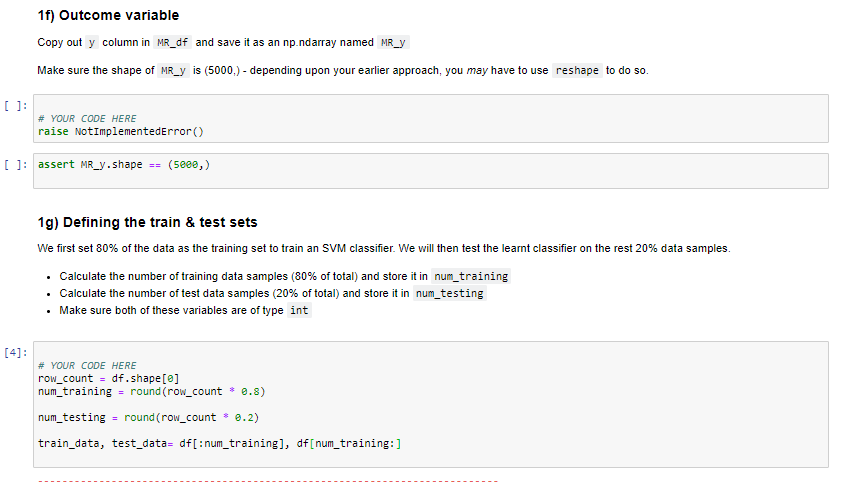 1f) Outcome variable Copy out y column in MR_df and | Chegg.com