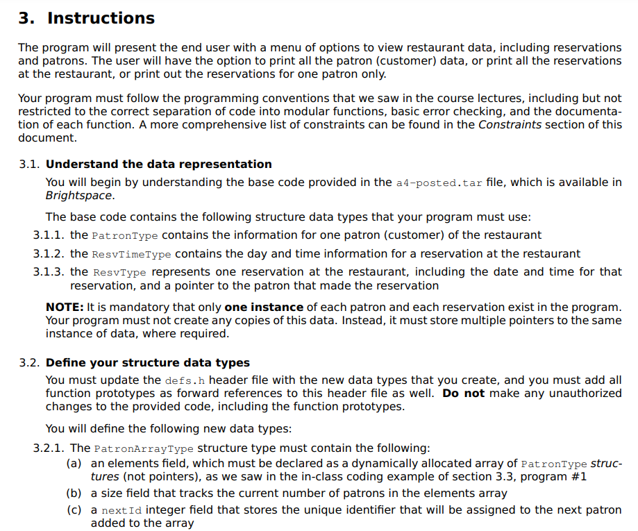 Solved 3. Instructions The program will present the end user | Chegg.com