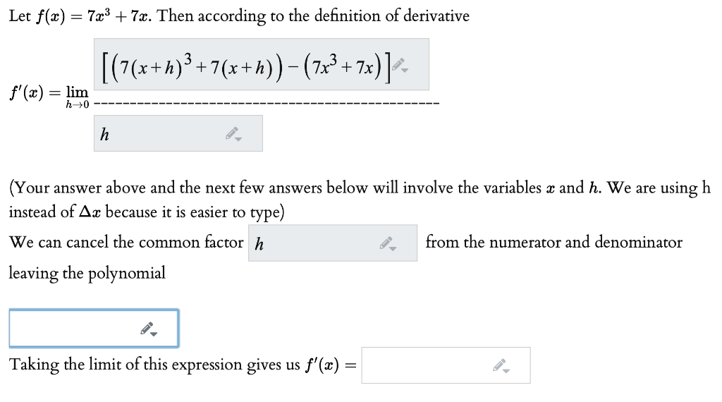 Solved Let f(x) = 7x3 + 7x. Then according to the definition | Chegg.com