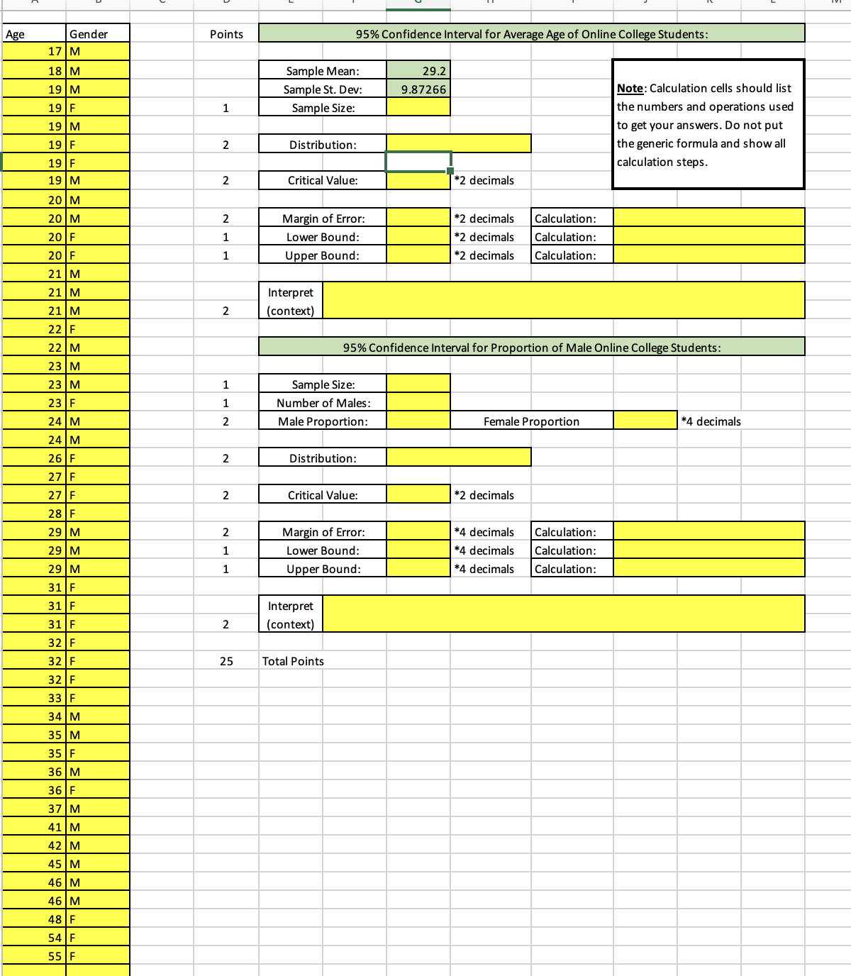 Solved calculate the cells highlighted in yellow. | Chegg.com