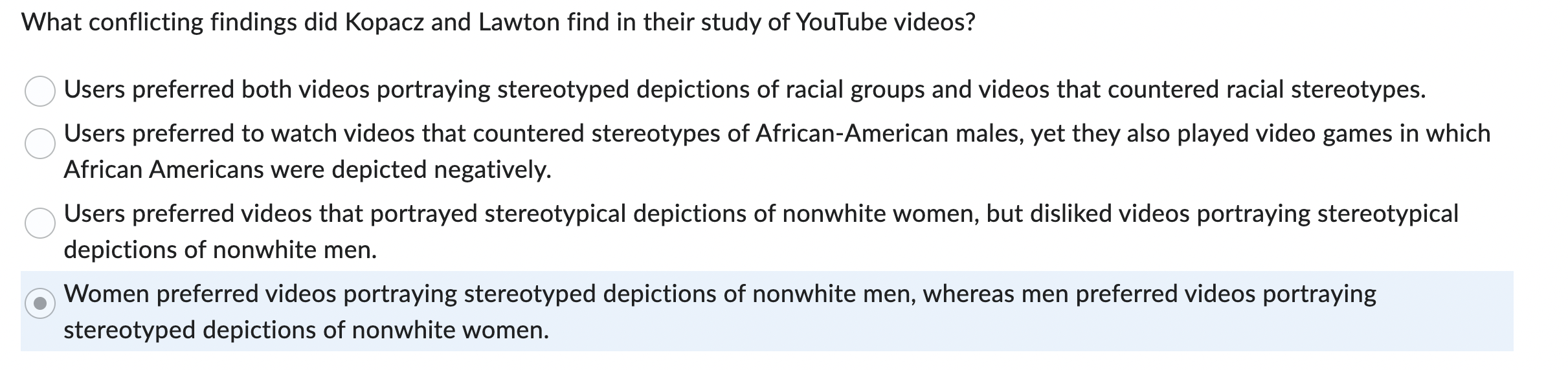 Solved What conflicting findings did Kopacz and Lawton find | Chegg.com