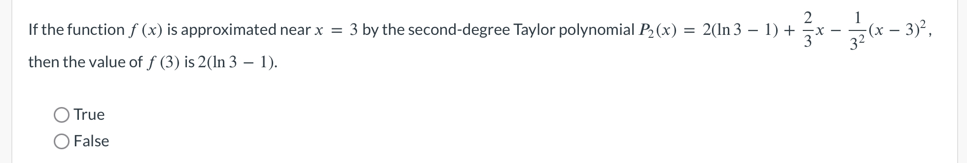 Solved If the function f(x) ﻿is approximated near x=3 ﻿by | Chegg.com