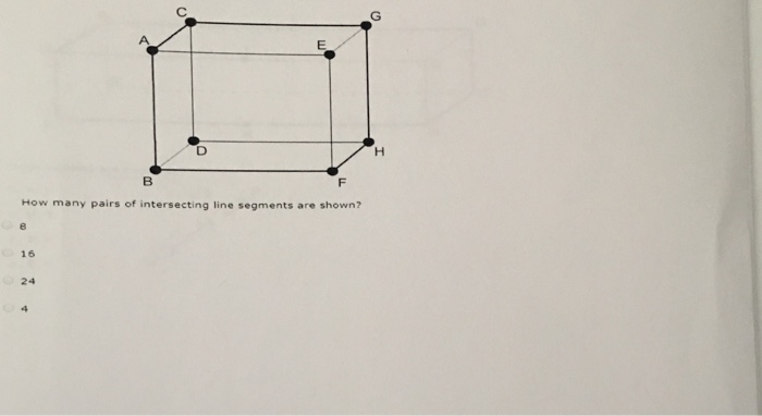 Solved How many pairs of intersecting line segments are | Chegg.com