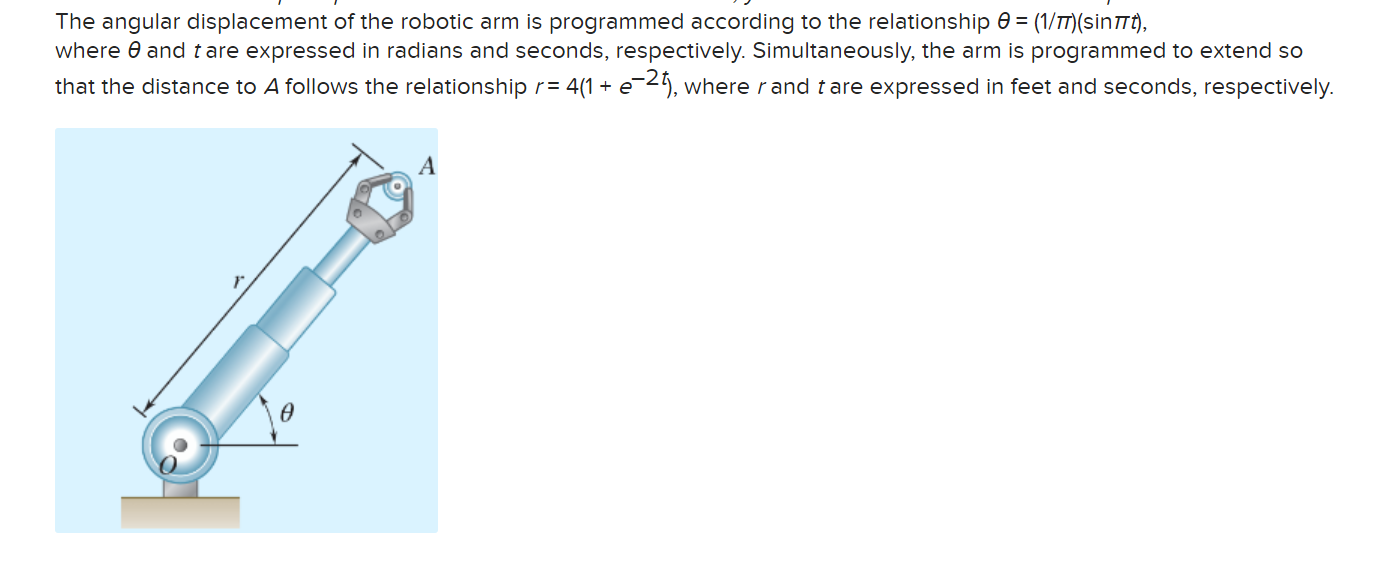 Solved The Angular Displacement Of The Robotic Arm Is
