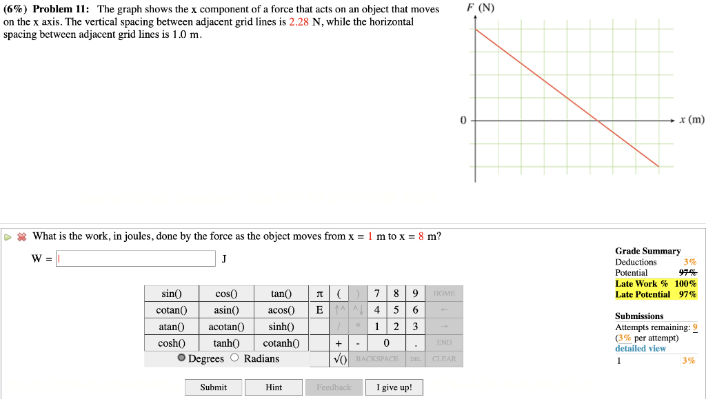 Solved (6\%) Problem 11: The graph shows the x component of | Chegg.com Solved (6\%) Problem 11: The graph shows the x component of | Chegg.com