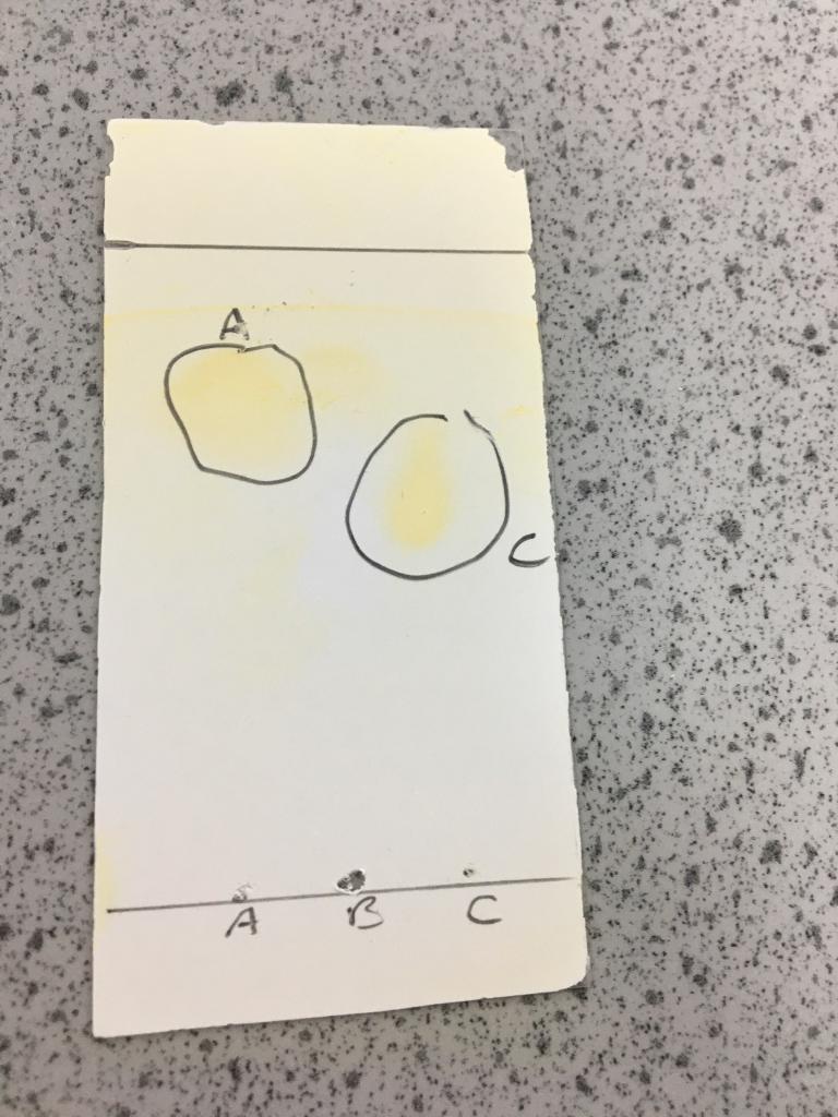 Solved This is my TLC chromatography results on Spot c | Chegg.com