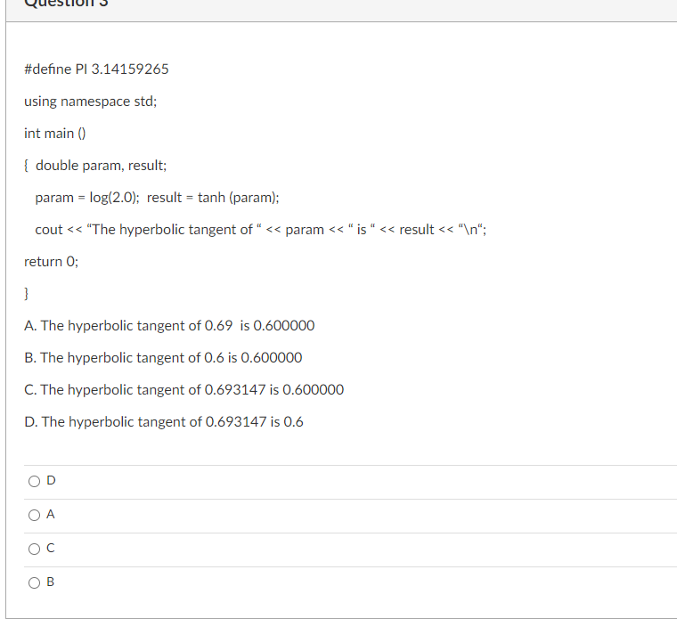 Solved #define PI 3.14159265 using namespace std; int main() | Chegg.com