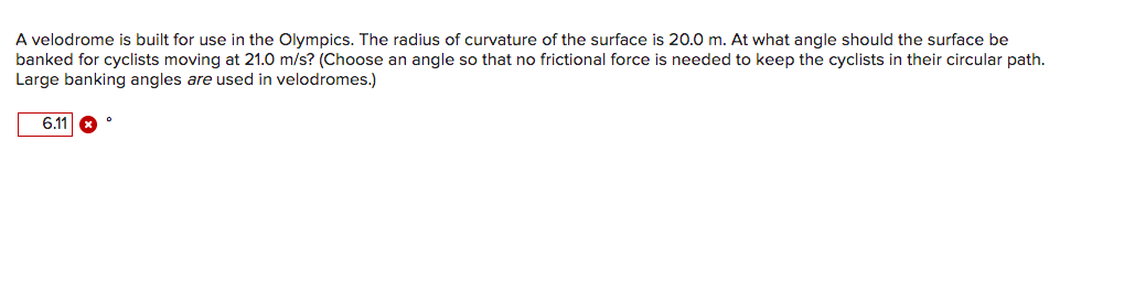 Solved A velodrome is built for use in the Olympics. The | Chegg.com