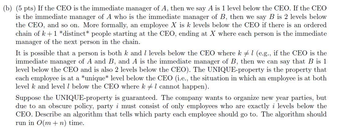 Solved In a company, there are n people. An employee only | Chegg.com