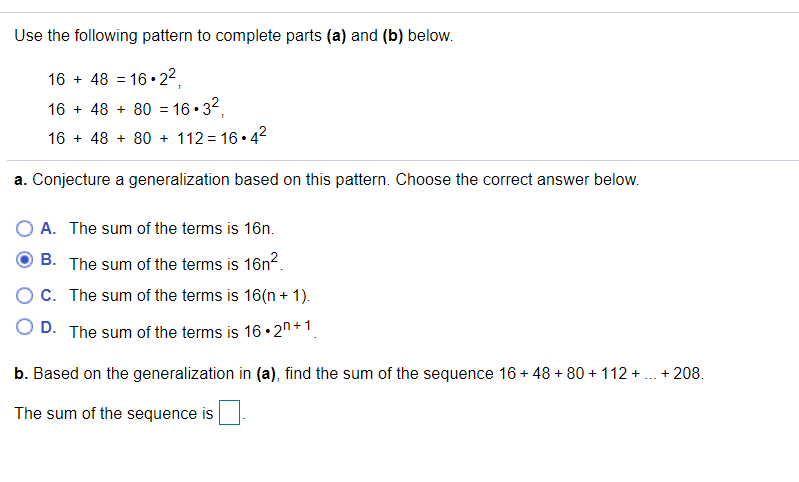Solved Use the following pattern to complete parts (a) and | Chegg.com