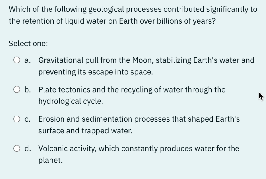 Solved Which of the following geological processes | Chegg.com