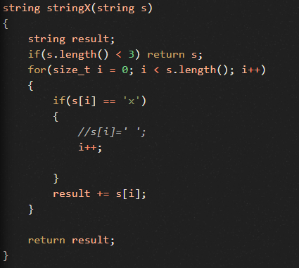 Solved 15 THE STRING X PROBLEM Given a string, set result to | Chegg.com
